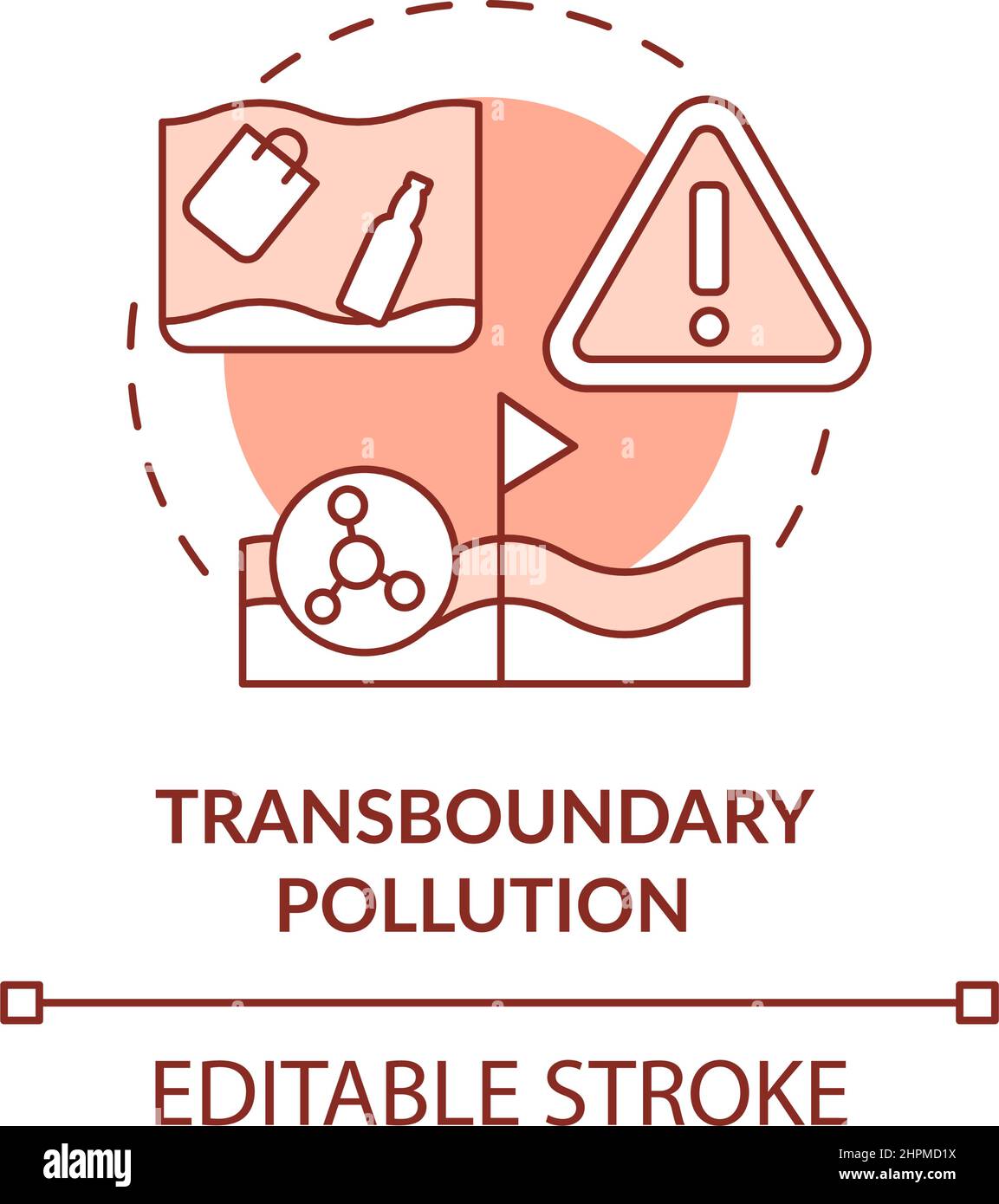 Transboundary pollution terracotta concept icon Stock Vector Image ...
