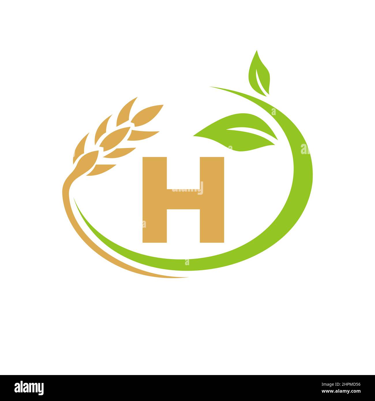 Agriculture Logo On H Letter Concept. Agriculture and farming logo ...