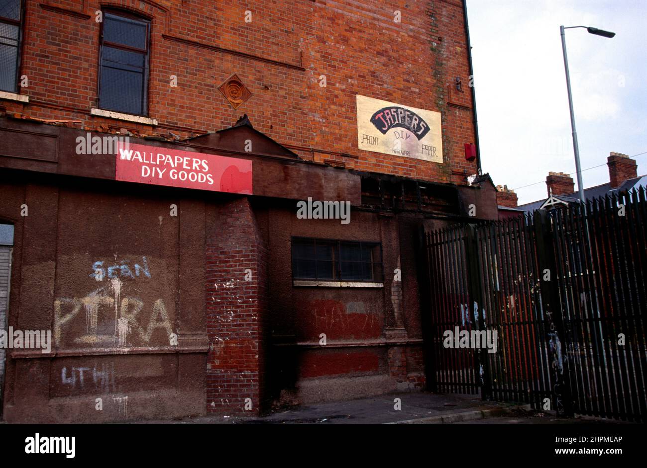 Belfast Northern Ireland Derelict Buildings graffiti Stock Photo - Alamy