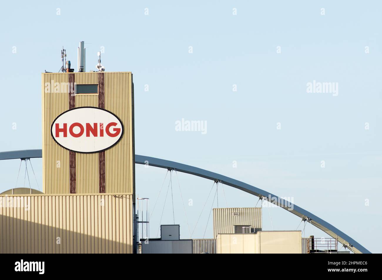 Nijmegen, Netherlands - February 2, 2022: Tower of a Honig factory ...