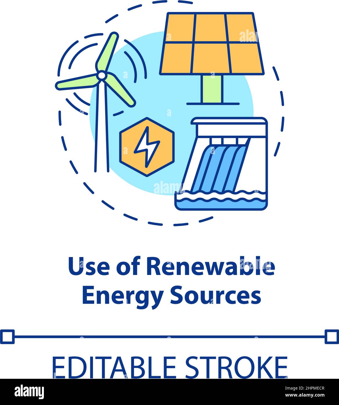 Use of renewable energy sources concept icon Stock Vector Image & Art ...