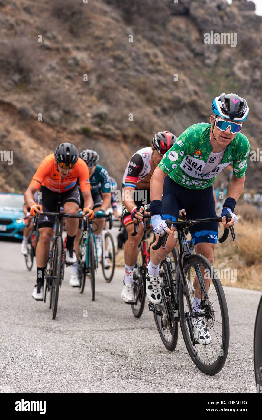 Group of professional male cyclists during an international race on ...