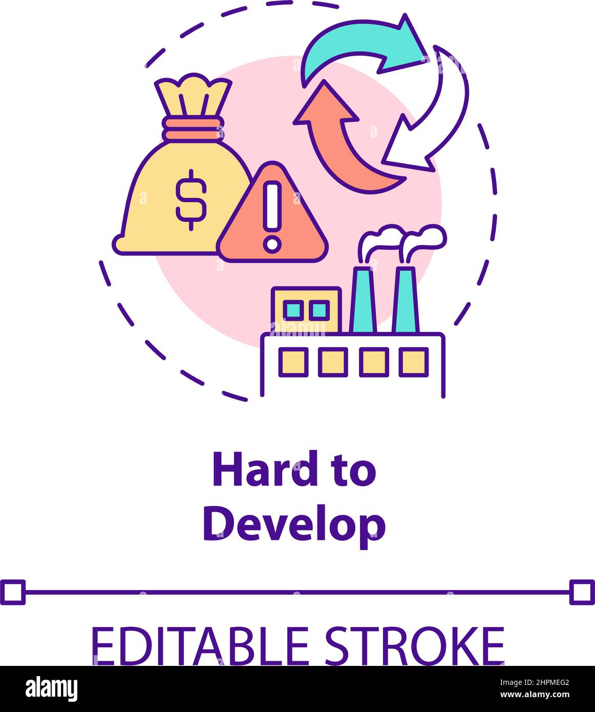 Hard to develop concept icon Stock Vector Image & Art - Alamy