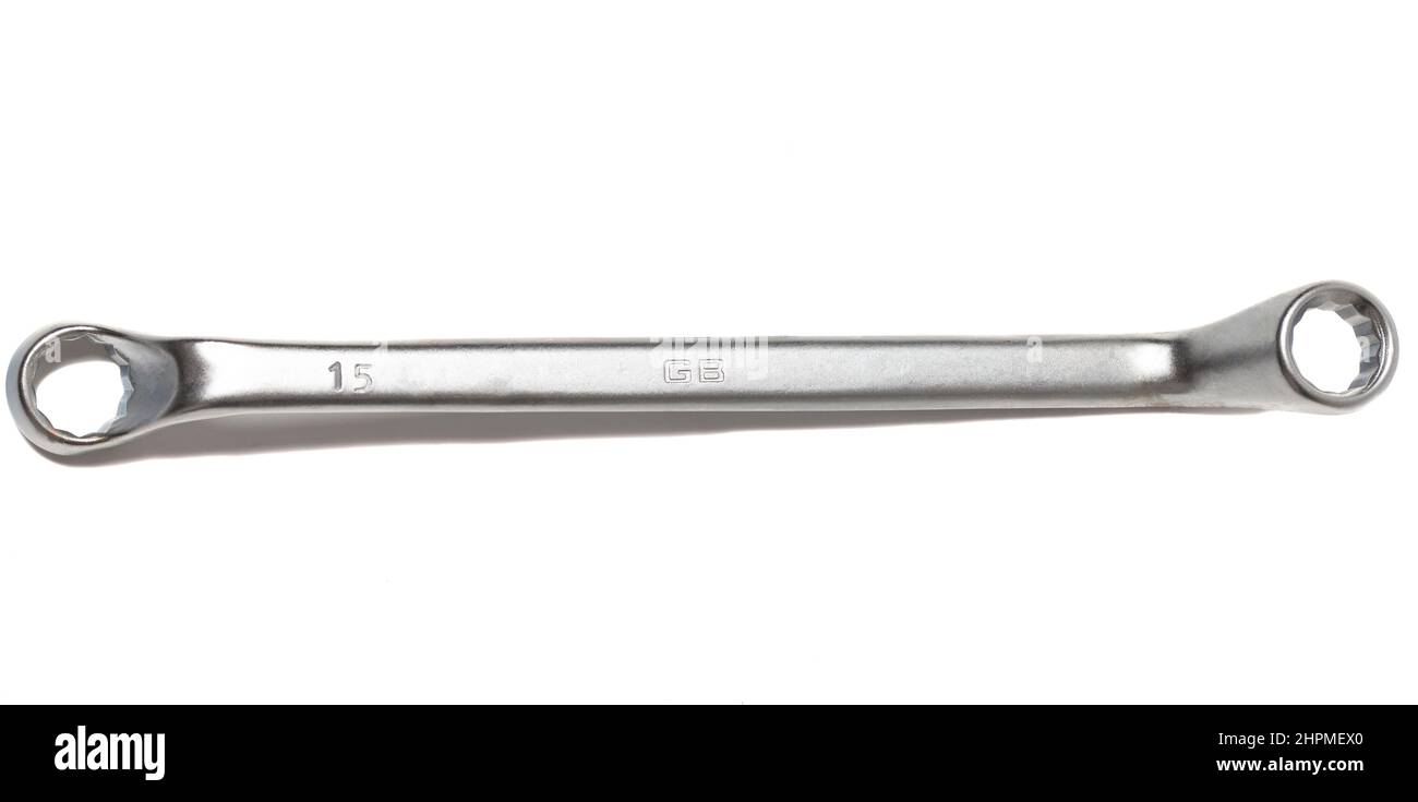 Wrench metal spanner isolated on white background Stock Photo - Alamy