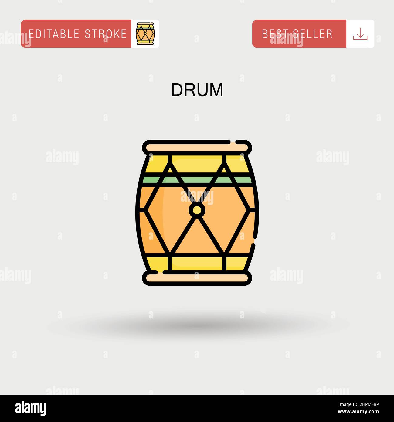 Drum Simple vector icon Stock Vector Image & Art - Alamy
