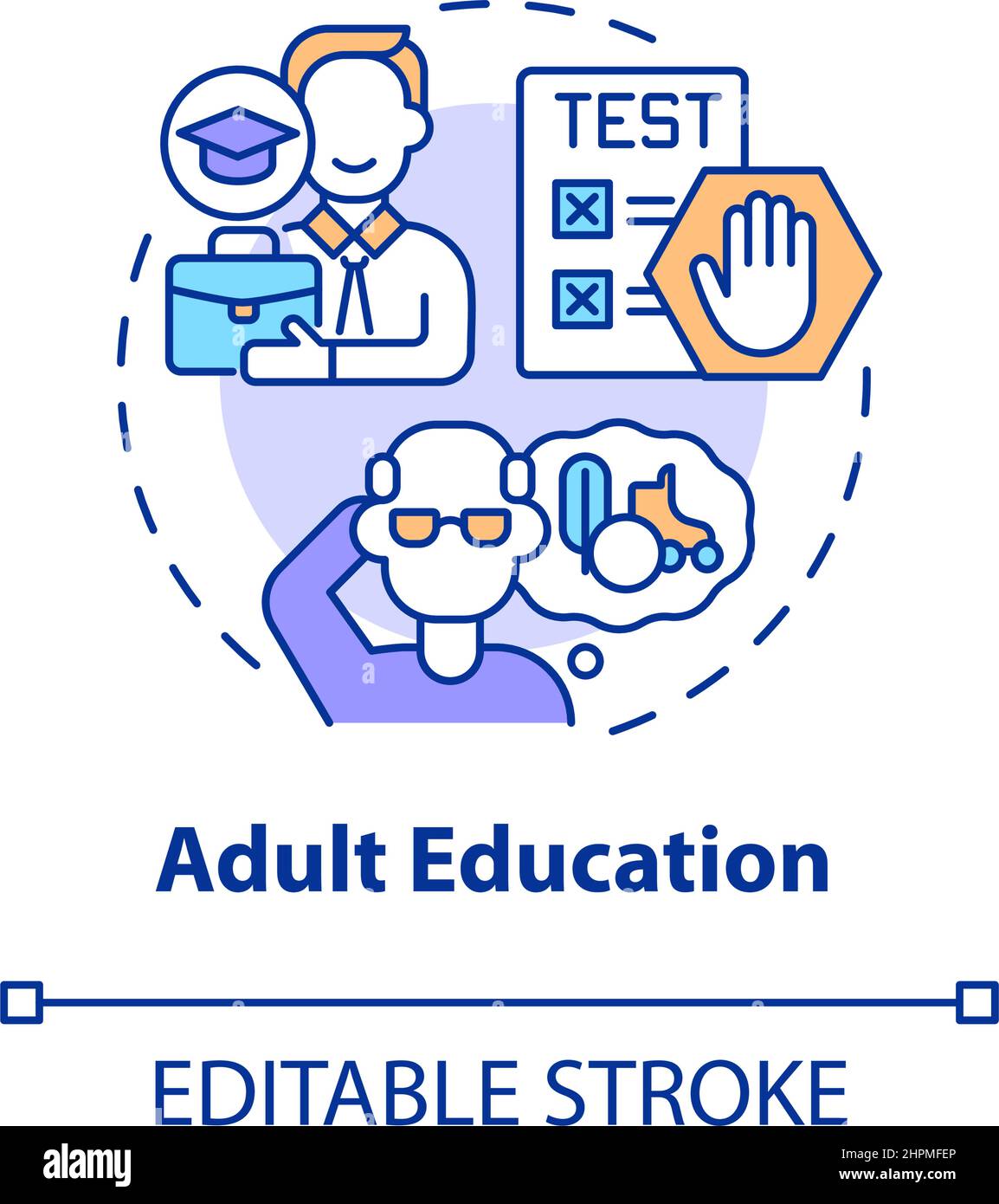 Adult education concept icon Stock Vector Image & Art - Alamy