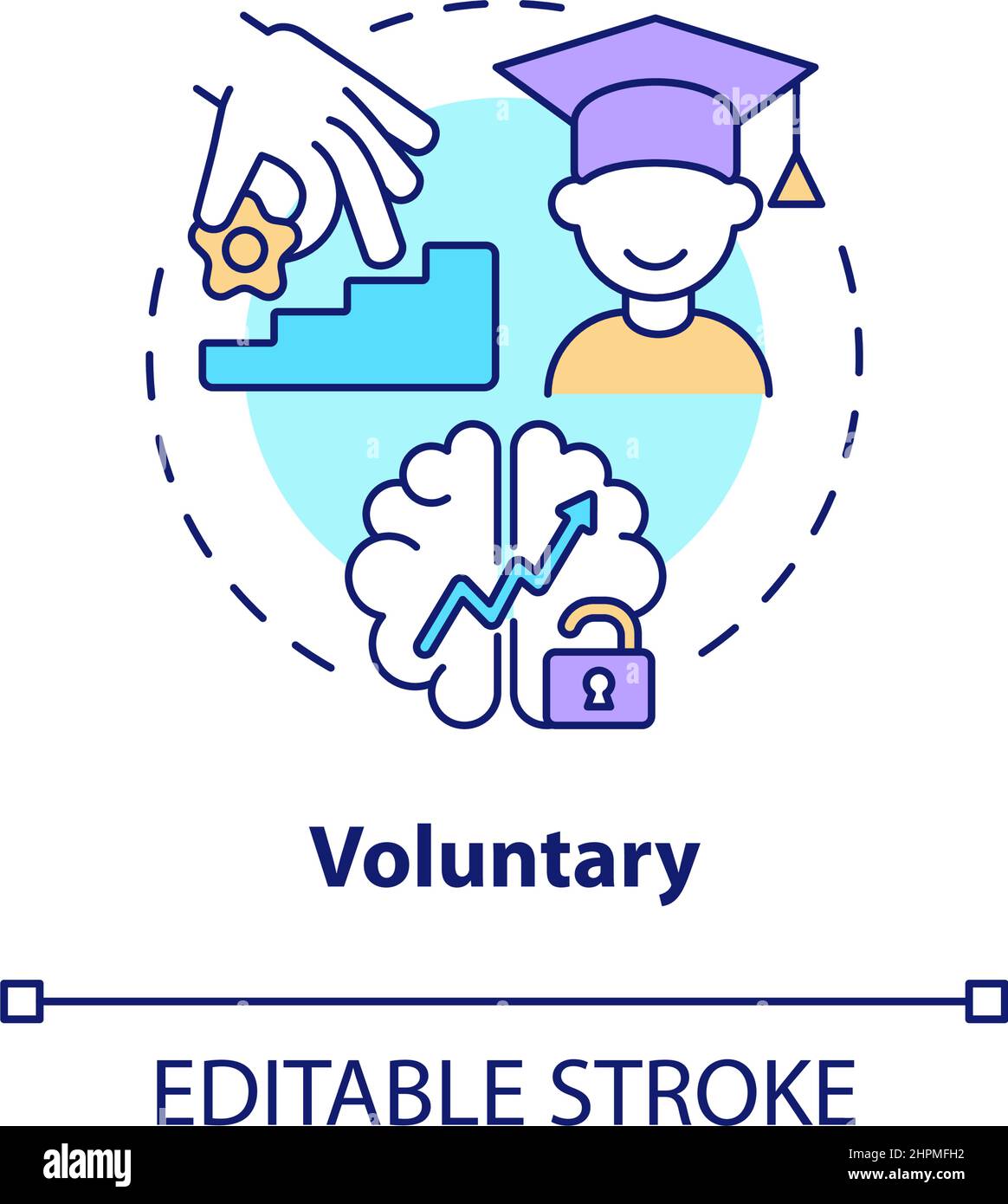Voluntary education concept icon Stock Vector Image & Art - Alamy