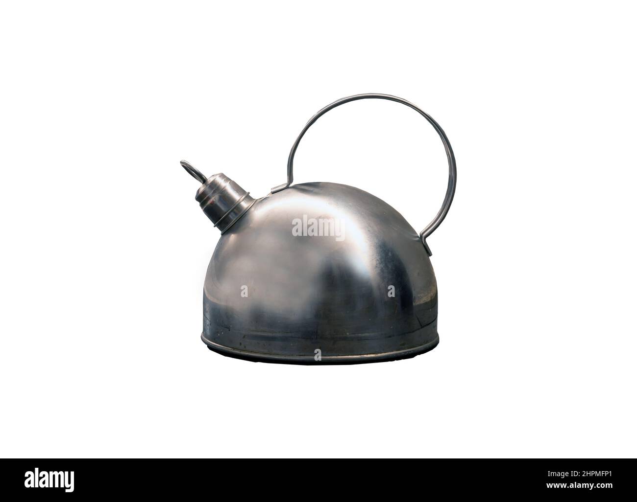 Antique chrome teapot isolated background Stock Photo - Alamy