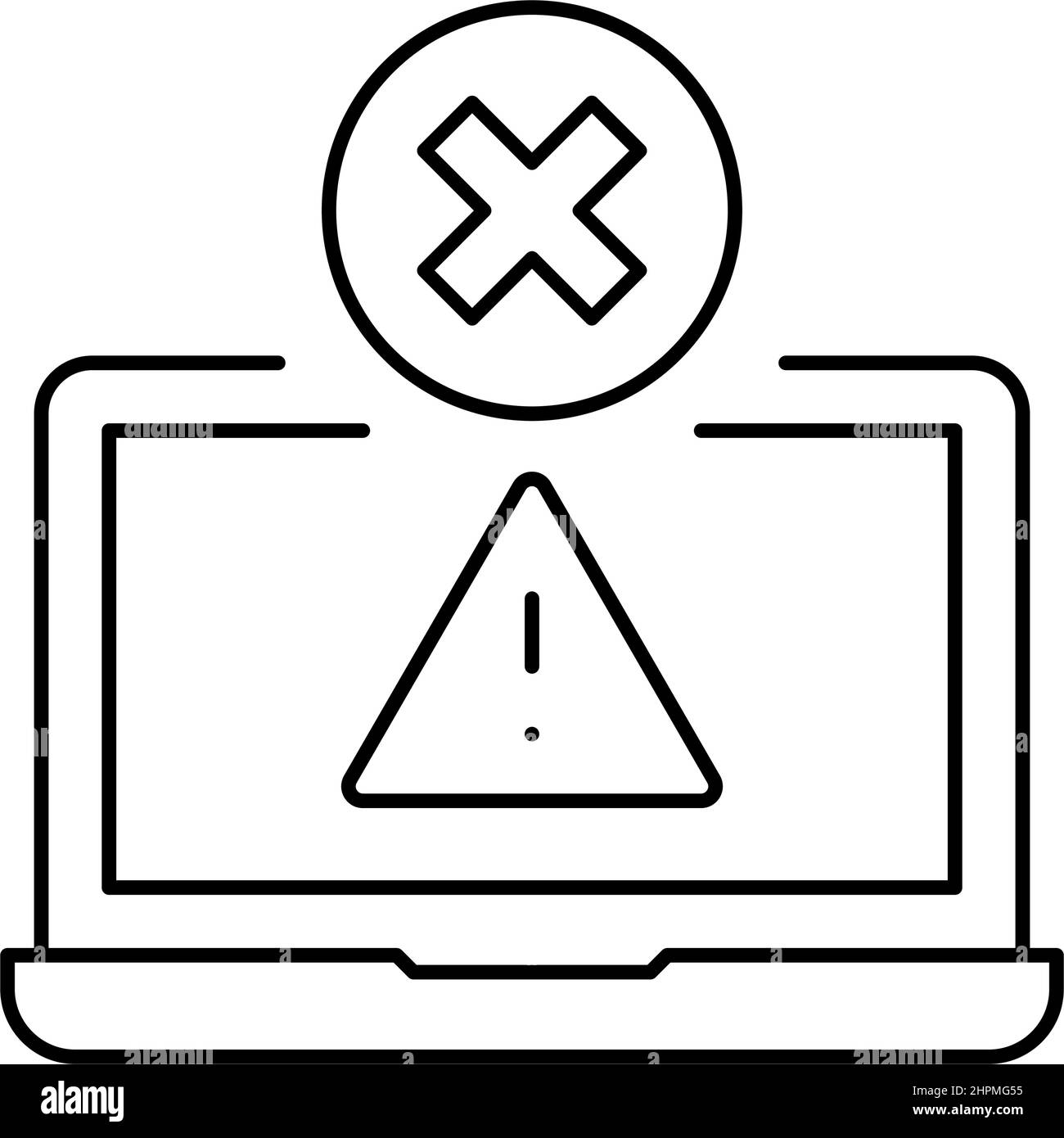 prohibition for use laptop line icon vector illustration Stock Vector ...