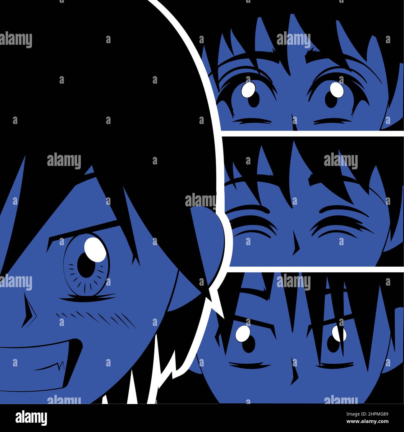 anime comic face close up Stock Vector Image & Art - Alamy