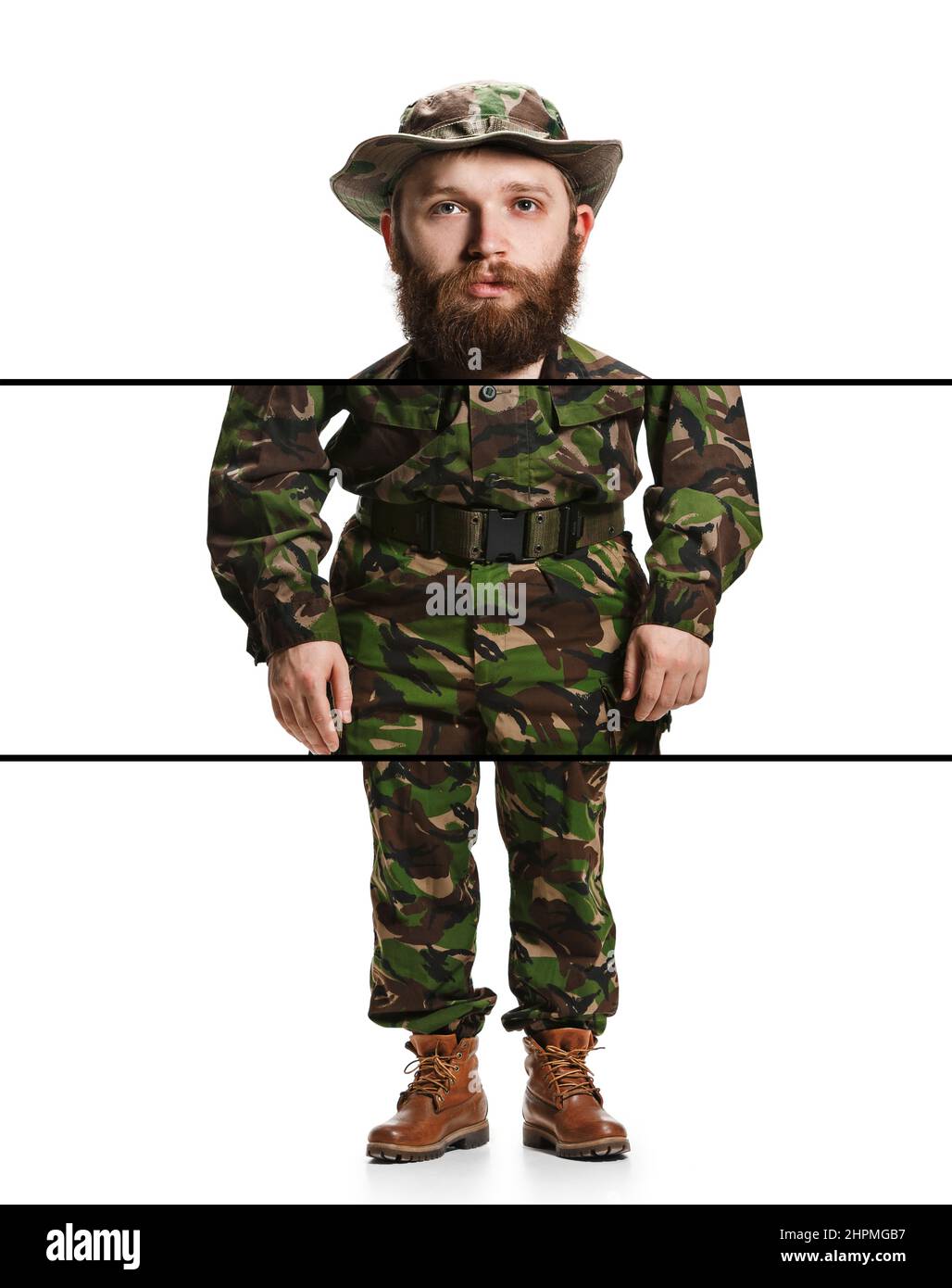 Bearded man in military Cut Out Stock Images & Pictures - Alamy