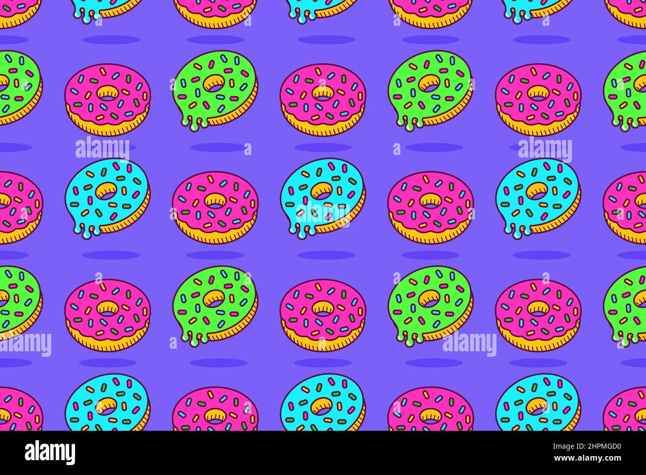 Doughnut melted pattern. Donut with pink icing Stock Vector Image & Art ...