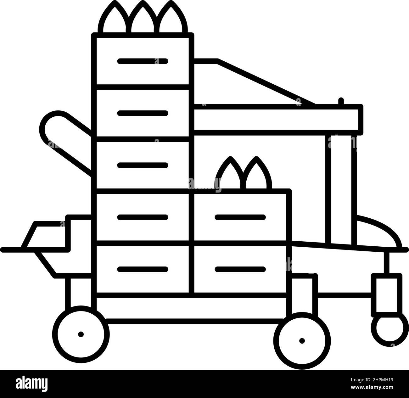 transplanter farm equipment line icon vector illustration Stock Vector ...