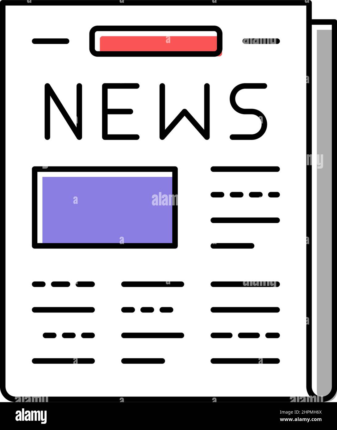 newspaper with news articles color icon vector illustration Stock ...