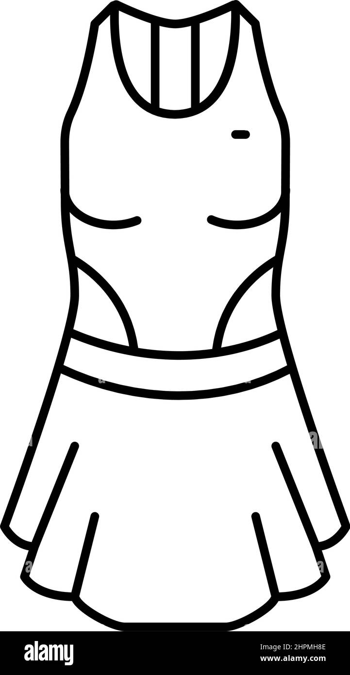 women tennis apparel line icon vector illustration Stock Vector Image ...