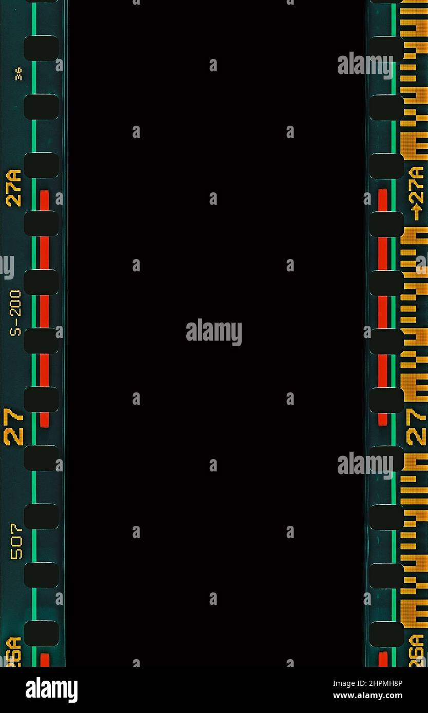 Film scan. Digital number and bezel on film photographs scanned. 35mm ...