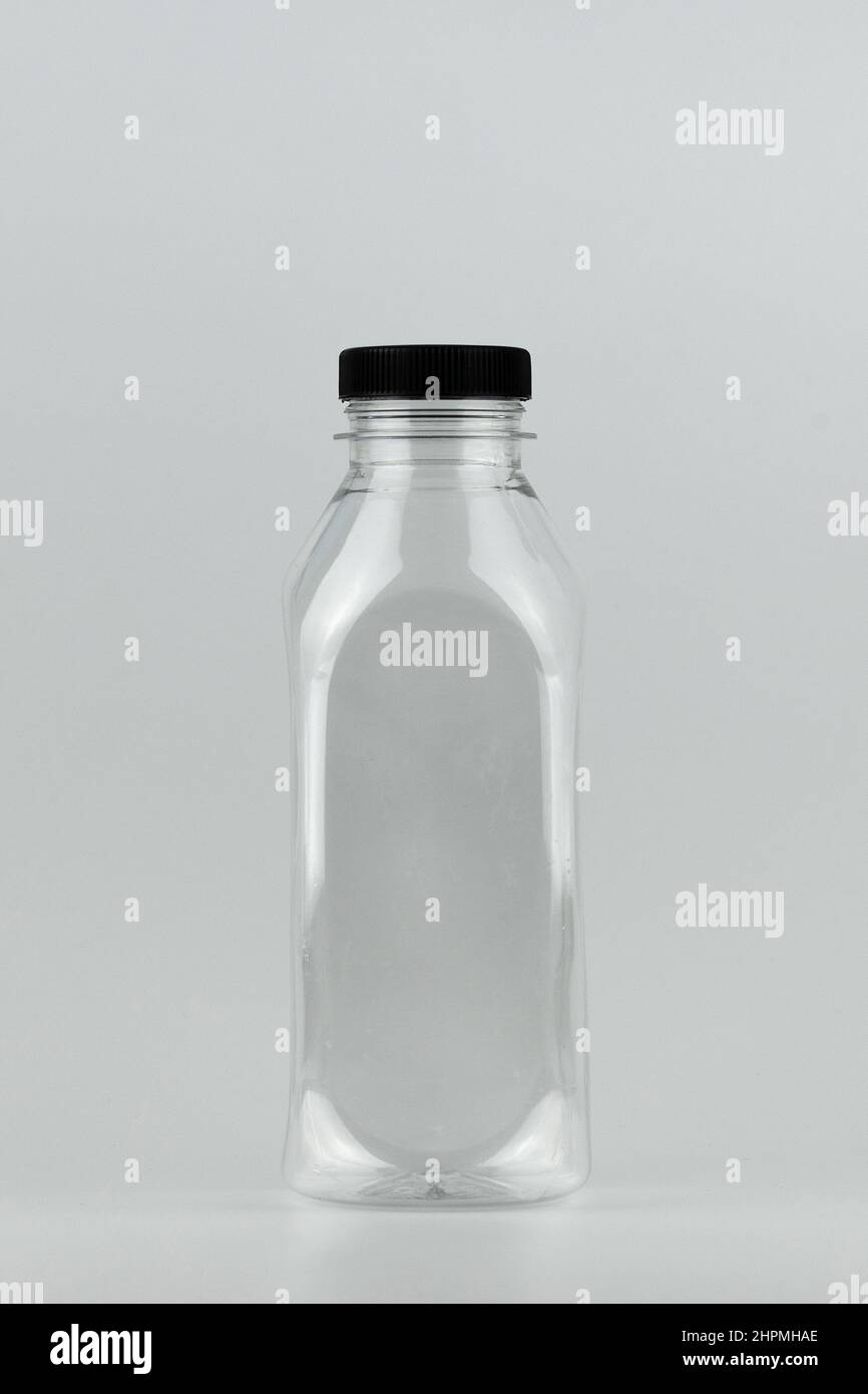 Unbranded plastic transparent bottle mockup. Branding identity template ...