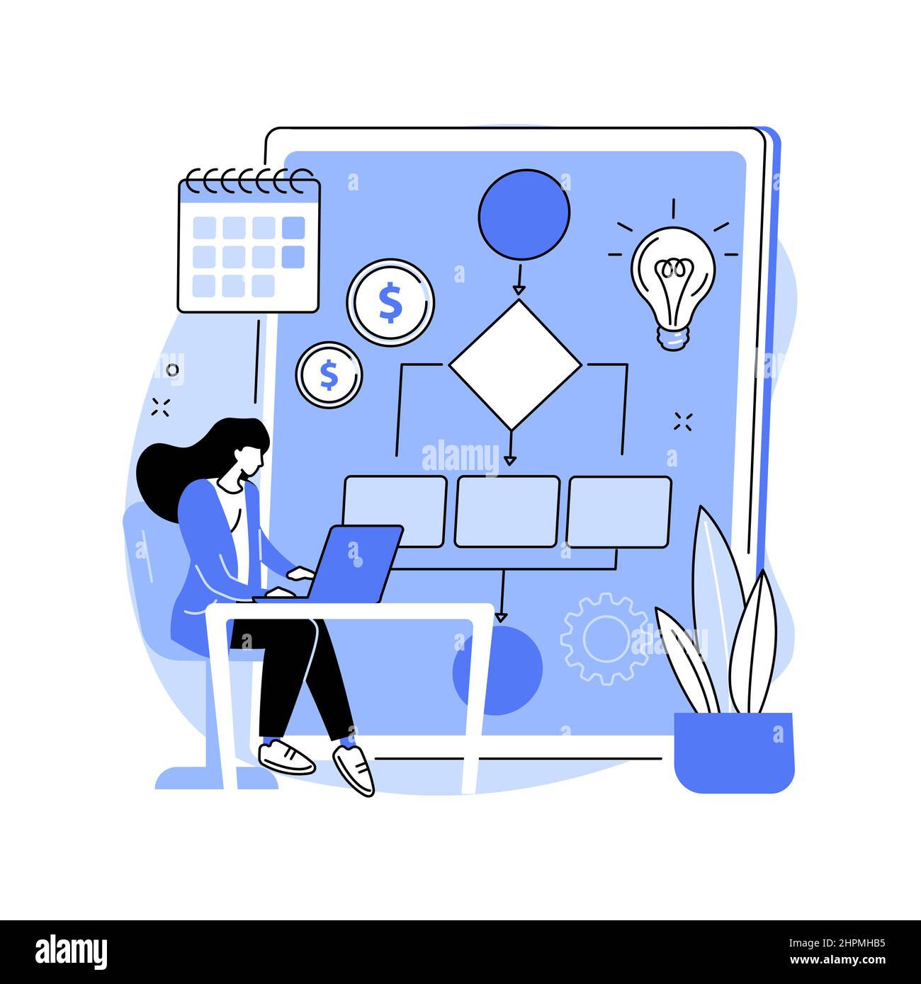 Business process management abstract concept vector illustration Stock ...