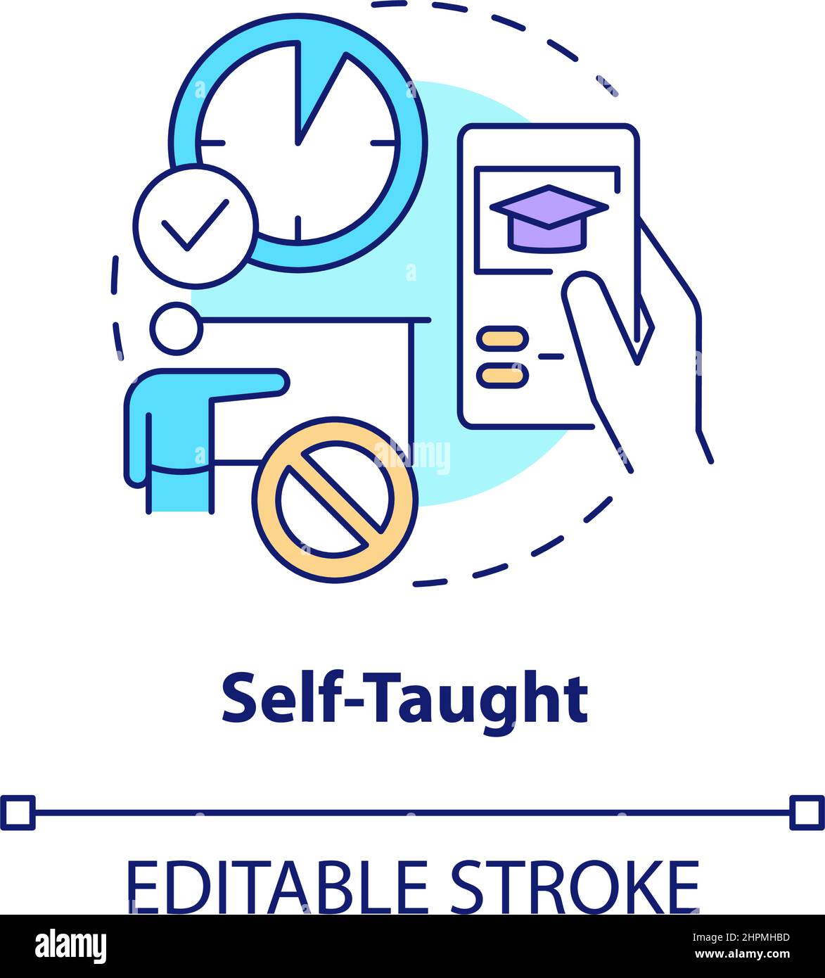 Self taught education concept icon Stock Vector Image & Art - Alamy