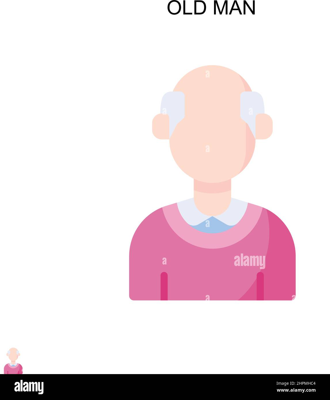 Old man Simple vector icon. Illustration symbol design template for web ...