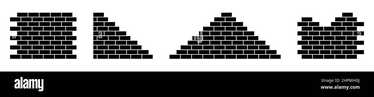 Set of bricks vector icons. Bricks logo. Vector illustration isolated ...