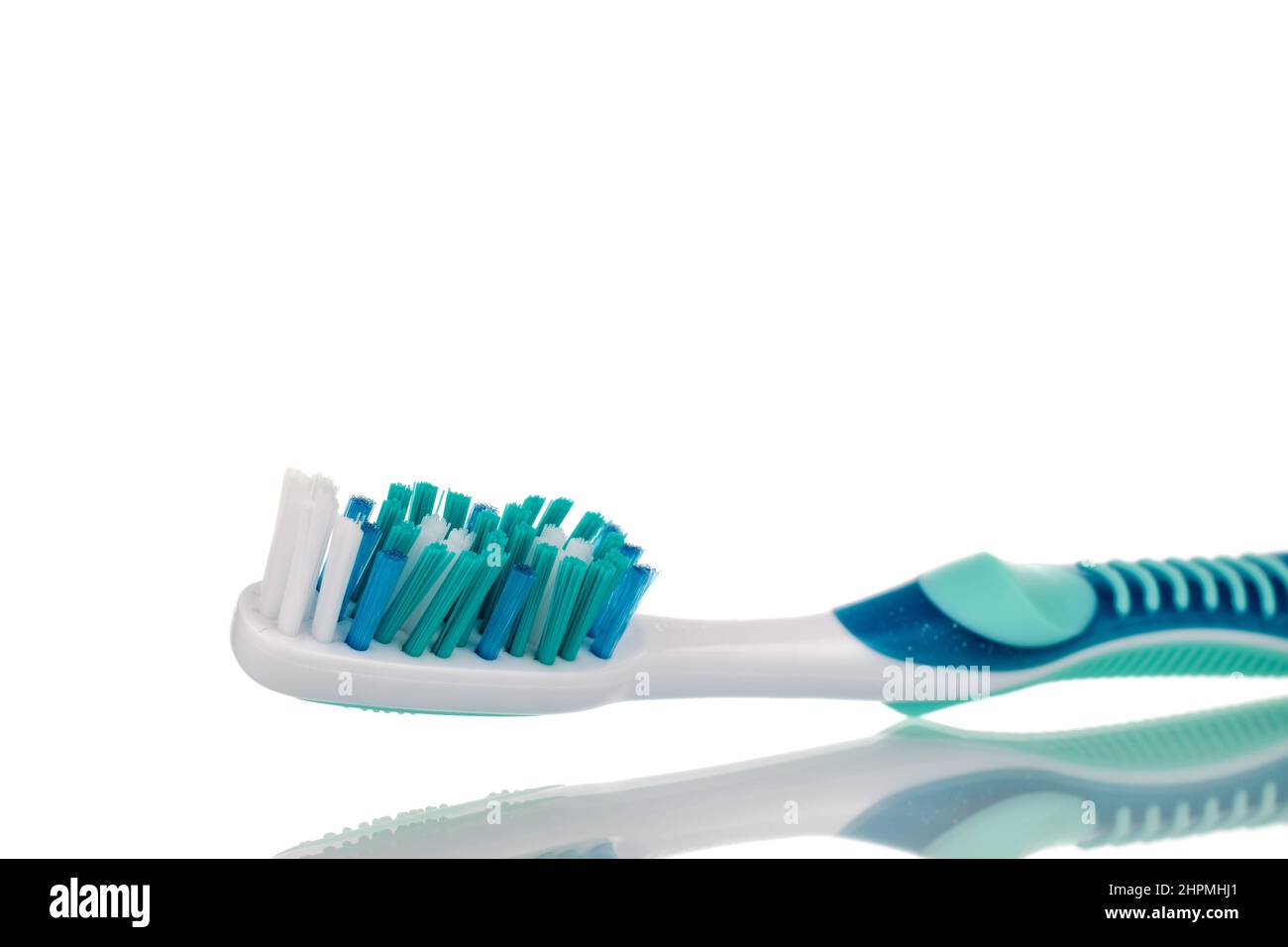 One toothbrush, close-up, isolated on white Stock Photo - Alamy