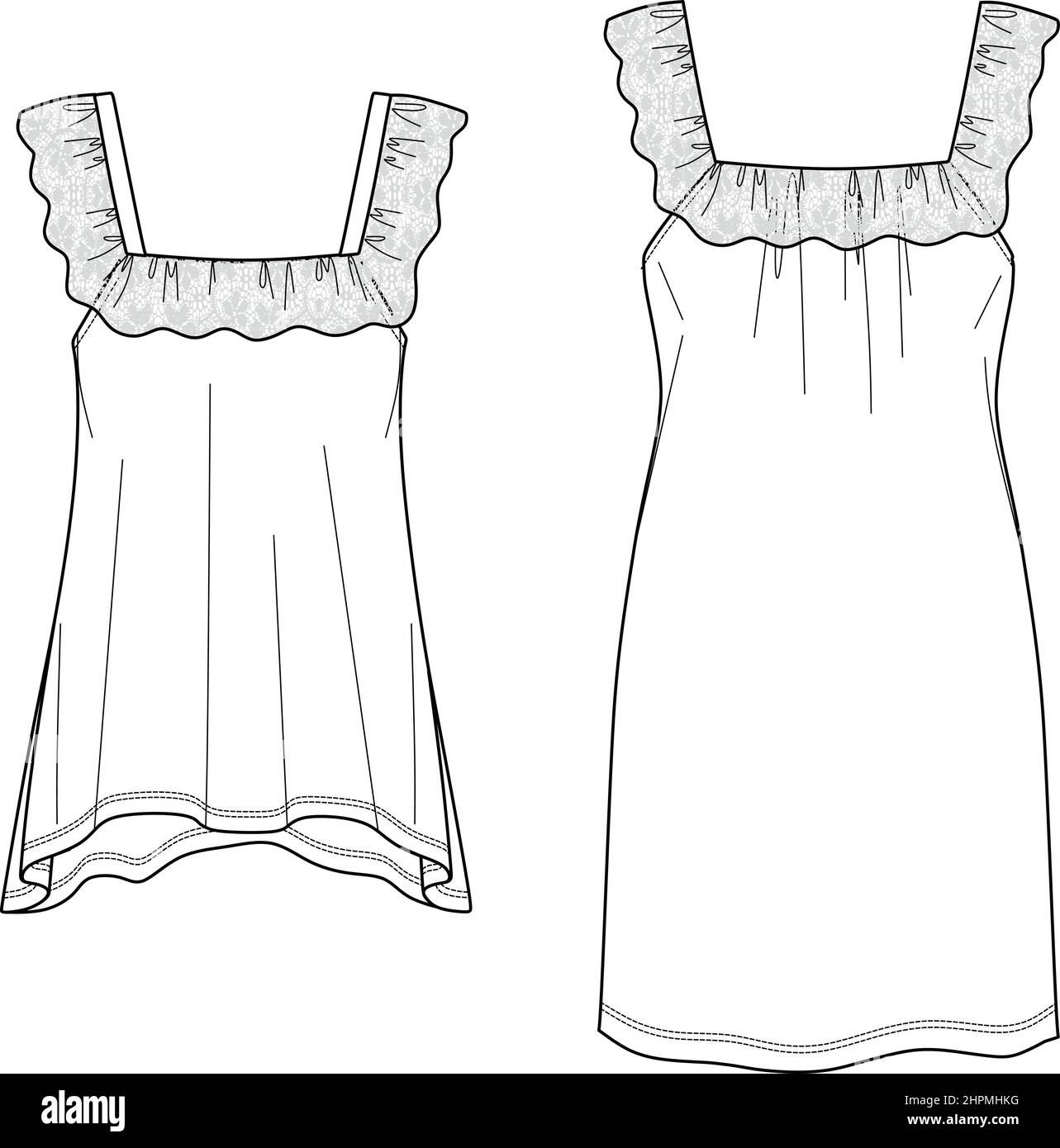 Lace Dress Drawing