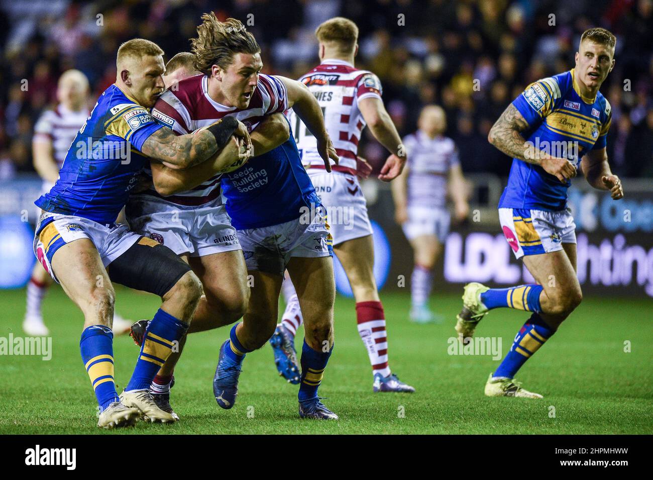 Wigan, England - 18 February 2022 - Liam Byrne of Wigan Warriors in ...