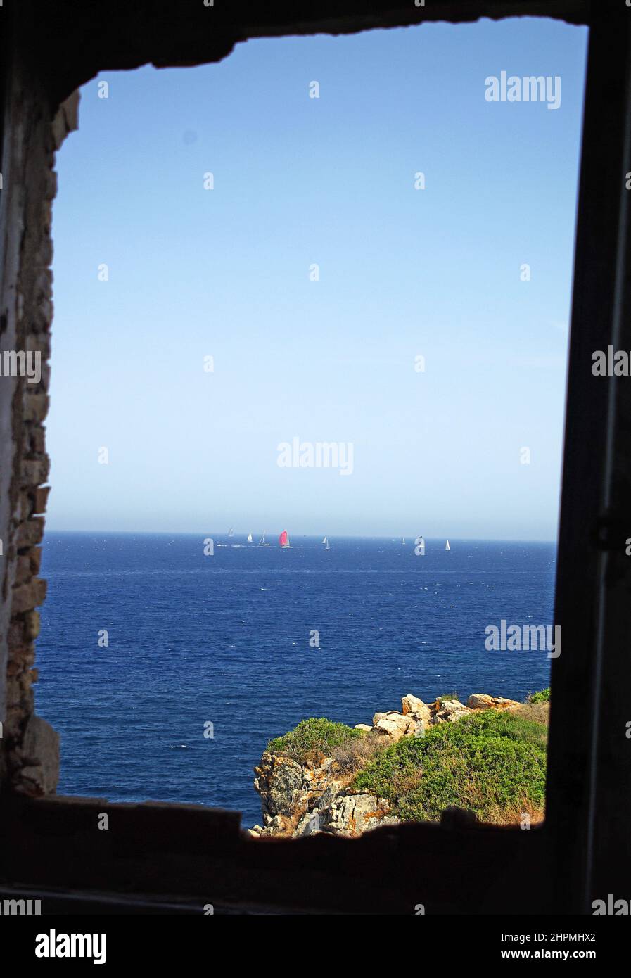 Costa Smeralda, Sardinia, Italy. Capo Ferro lighthouse Stock Photo - Alamy