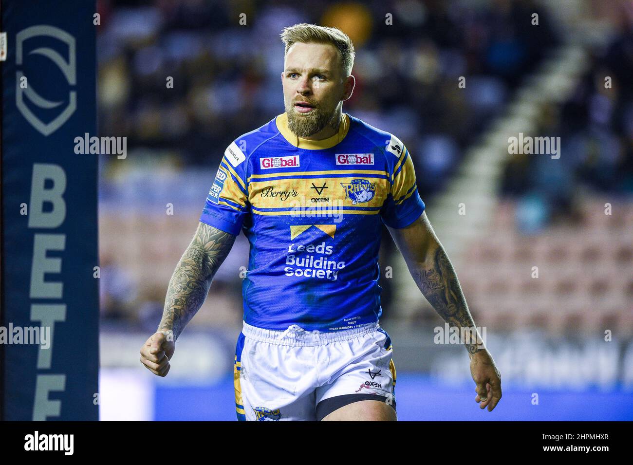 Wigan, England - 18 February 2022 - Blake Austin (6) of Leeds Rhinos ...