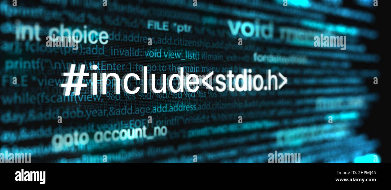 Abstract Modern Tech Of Programming Code Screen Developer C Programming Language Of Computer