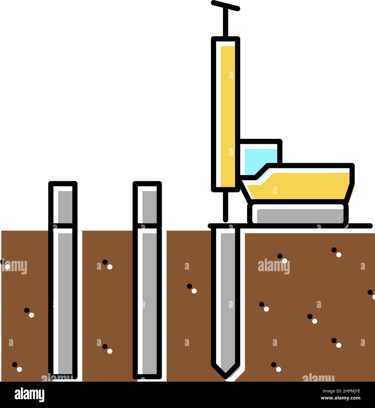 pile driving color icon vector illustration Stock Vector Image & Art ...