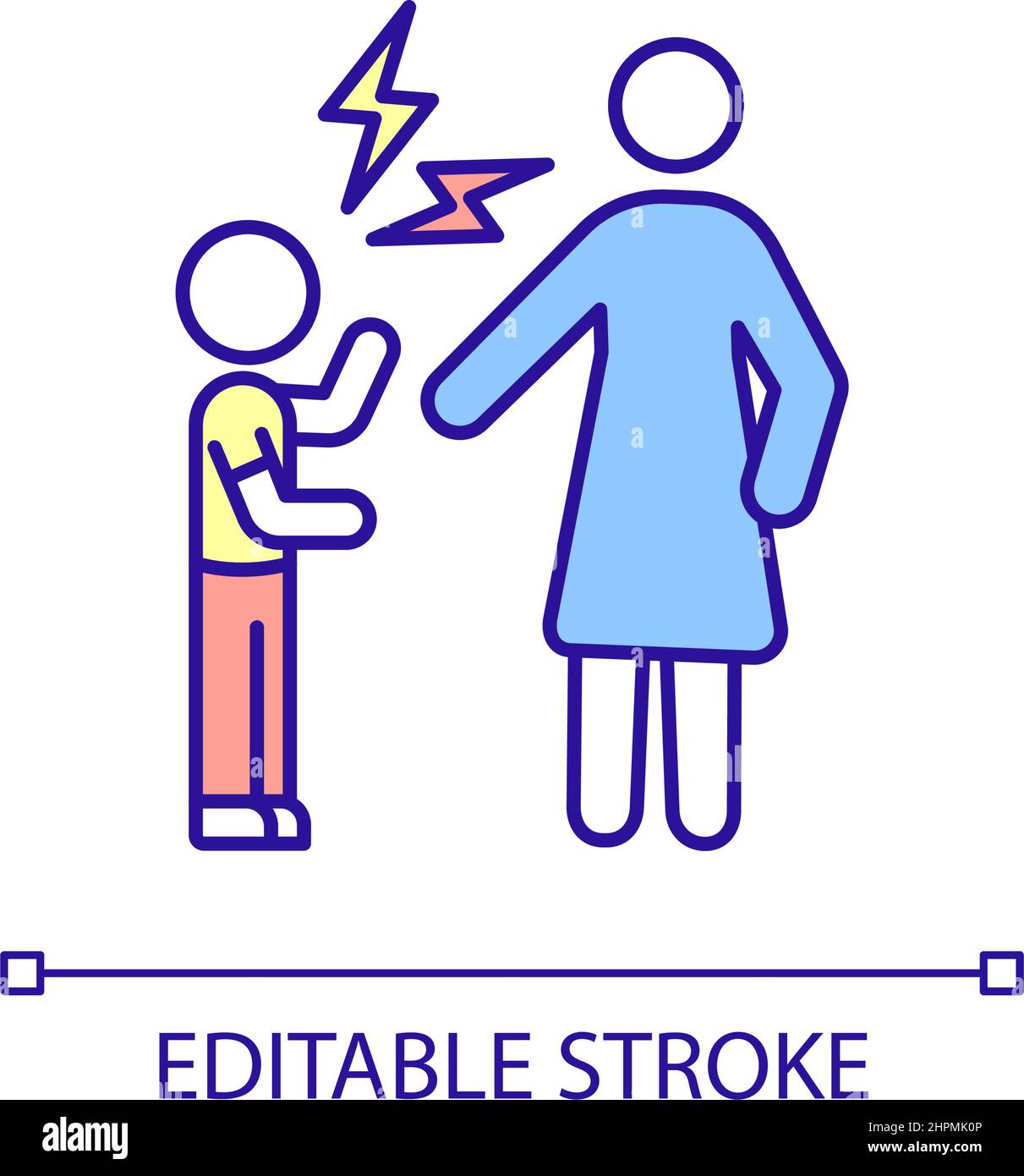 Aggressive child behavior RGB color icon Stock Vector Image & Art - Alamy