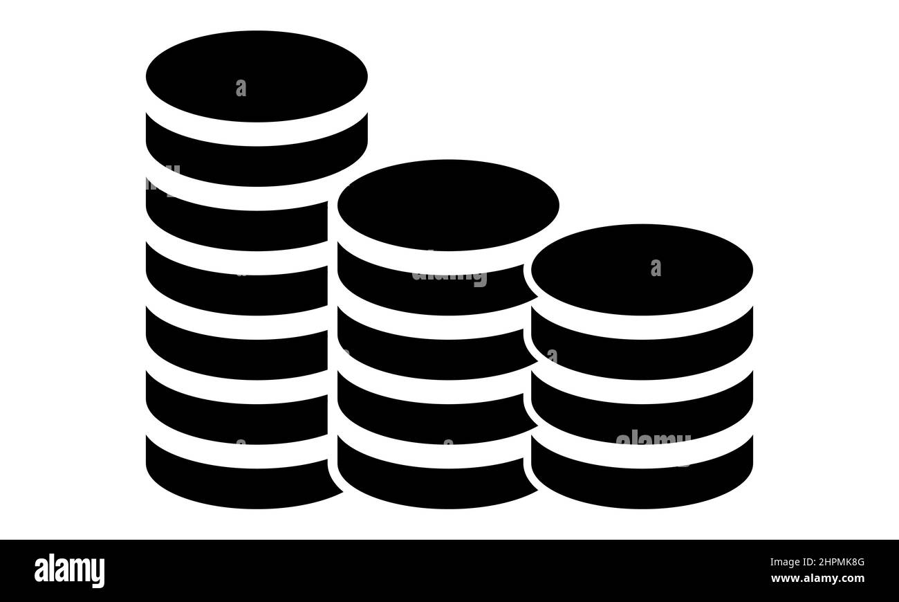 Stack of coins icon. Design for web and mobile app. Vector illustration ...
