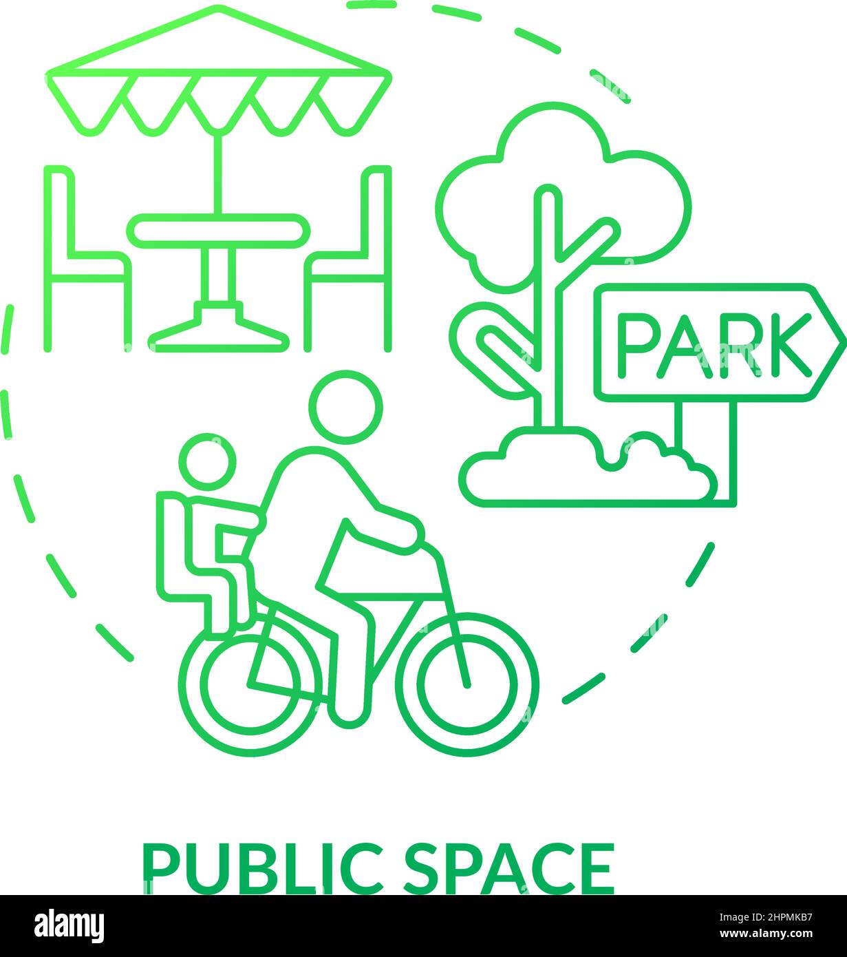 Public space green gradient concept icon Stock Vector Image & Art - Alamy