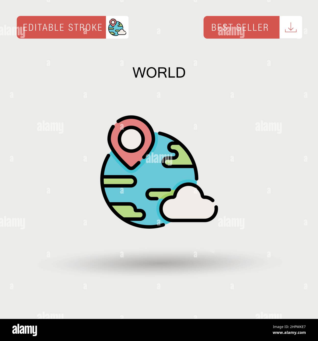 Simple flat political world map hi-res stock photography and images - Alamy