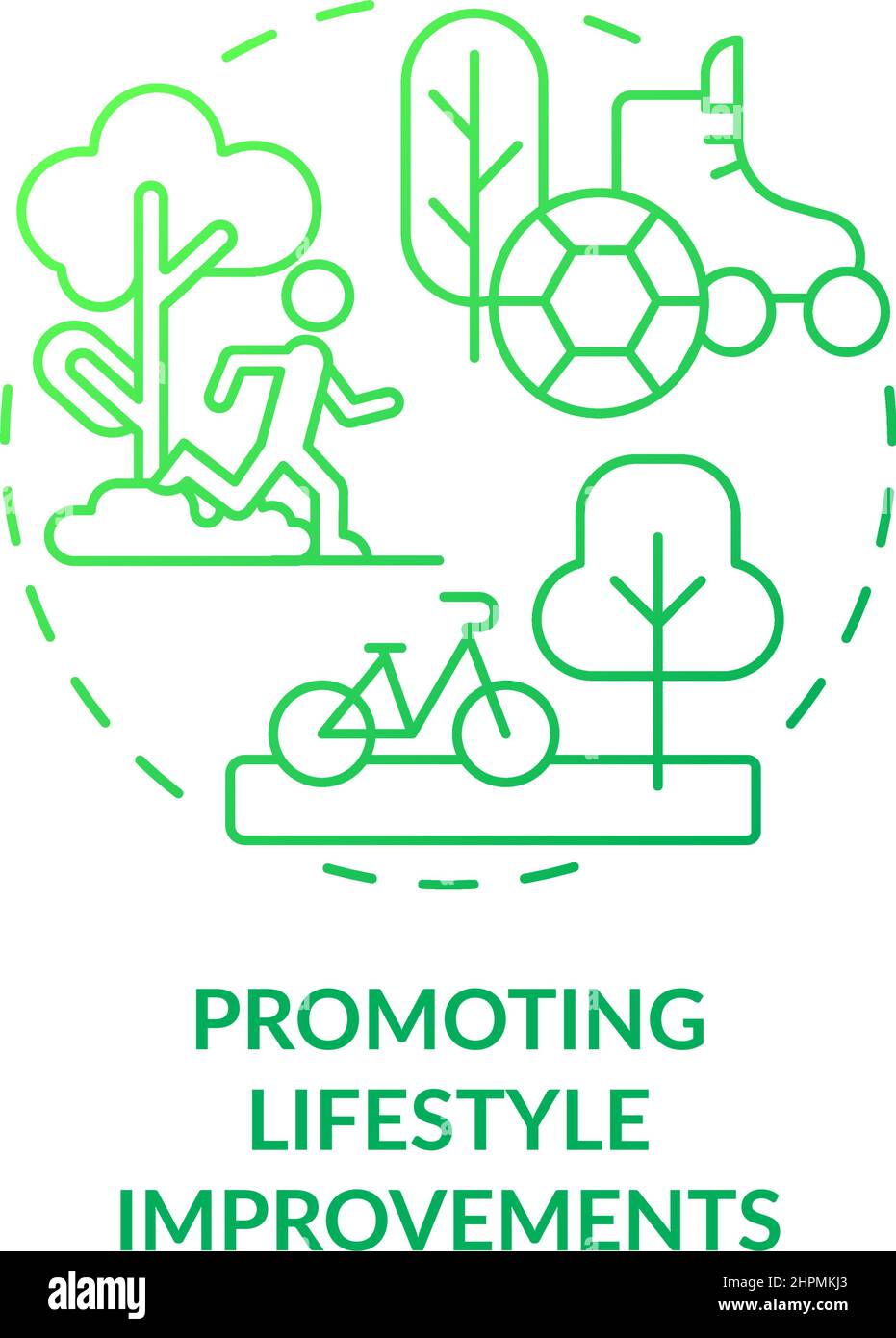 Promoting lifestyle improvements green gradient concept icon Stock ...