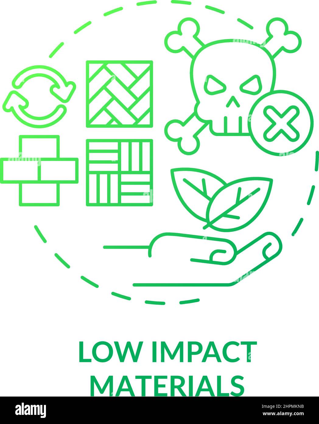 Low impact materials green gradient concept icon Stock Vector Image ...