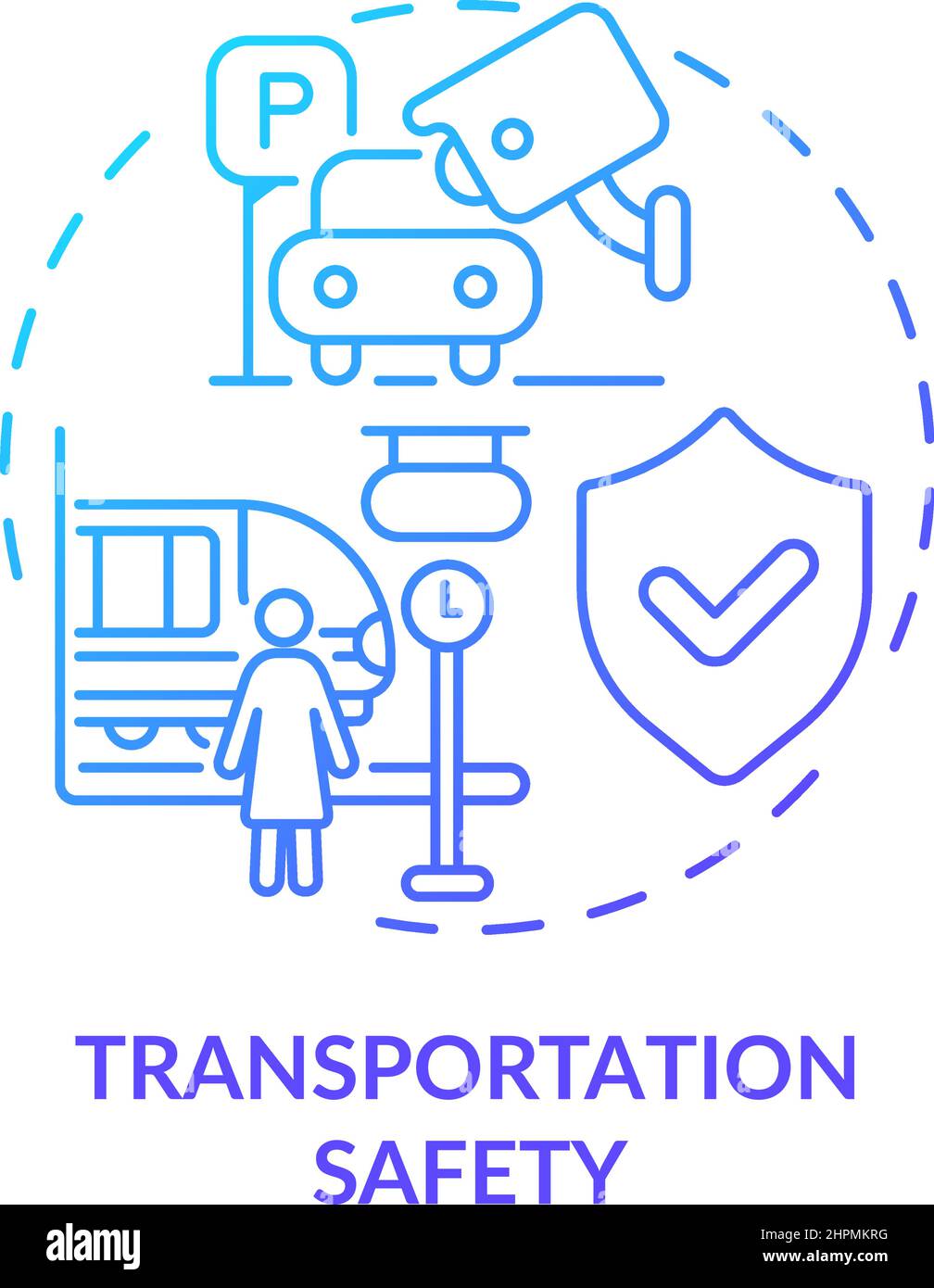 Transportation safety blue gradient concept icon Stock Vector Image ...