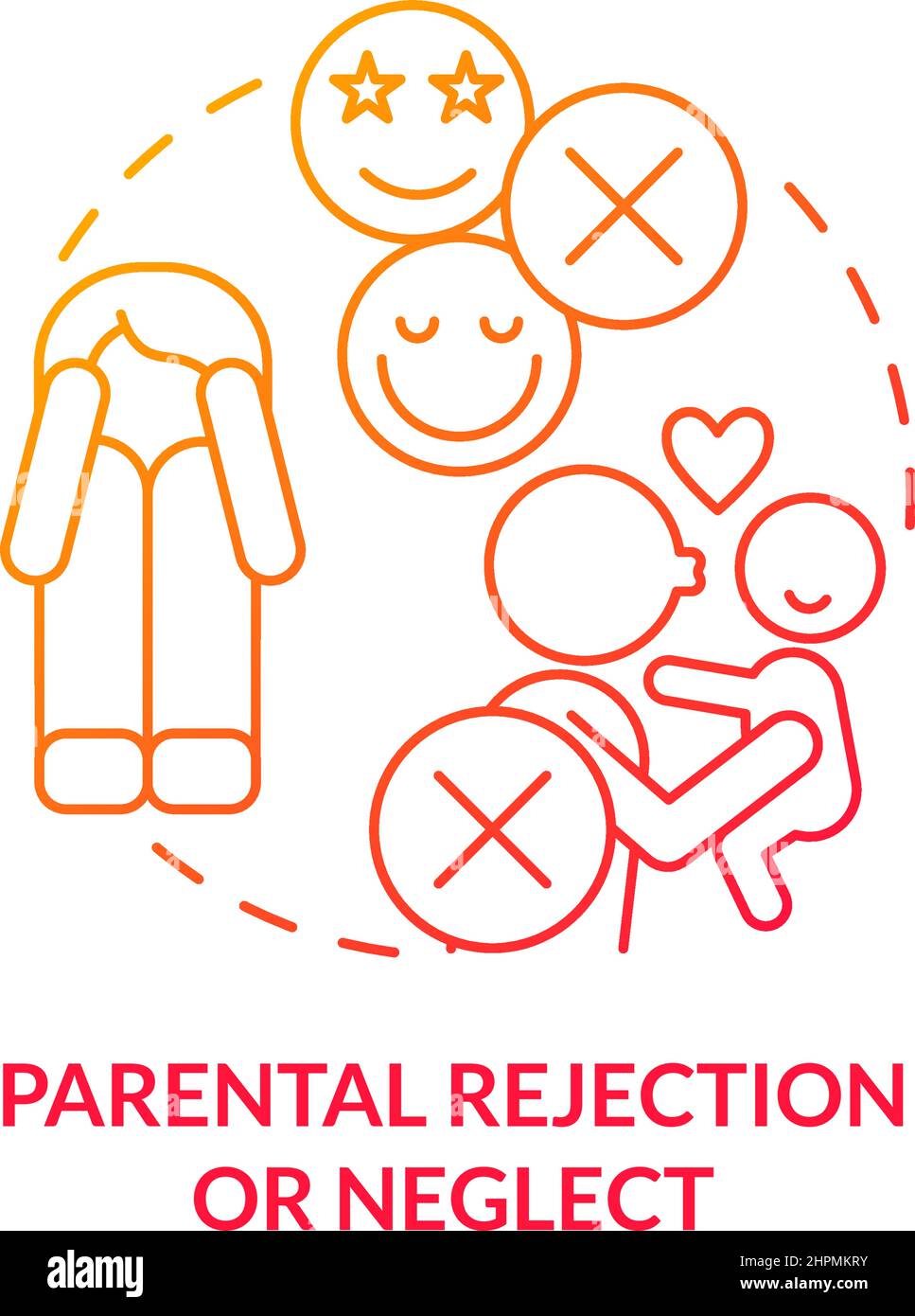 Parental rejection and neglect red gradient concept icon Stock Vector ...