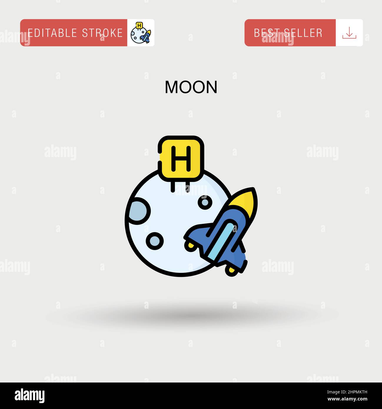 Moon Simple vector icon Stock Vector Image & Art - Alamy
