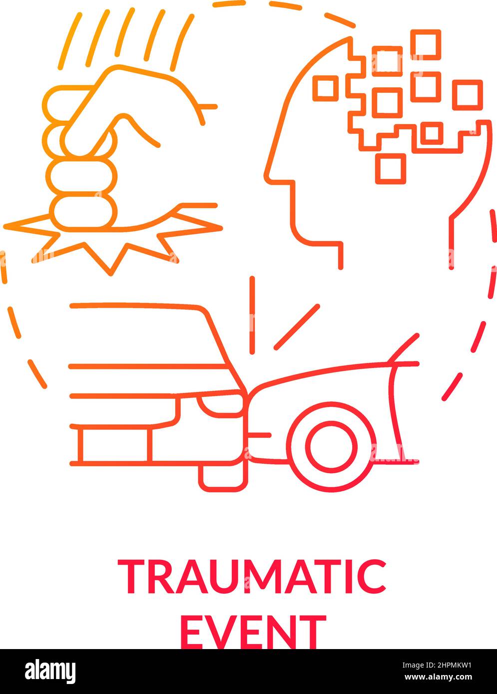 Traumatic event red gradient concept icon Stock Vector Image & Art - Alamy