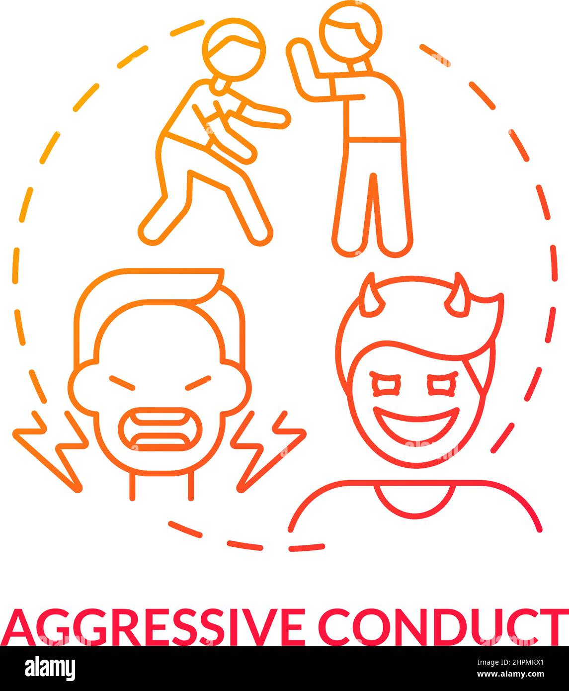 Aggressive Conduct Red Gradient Concept Icon Stock Vector Image And Art
