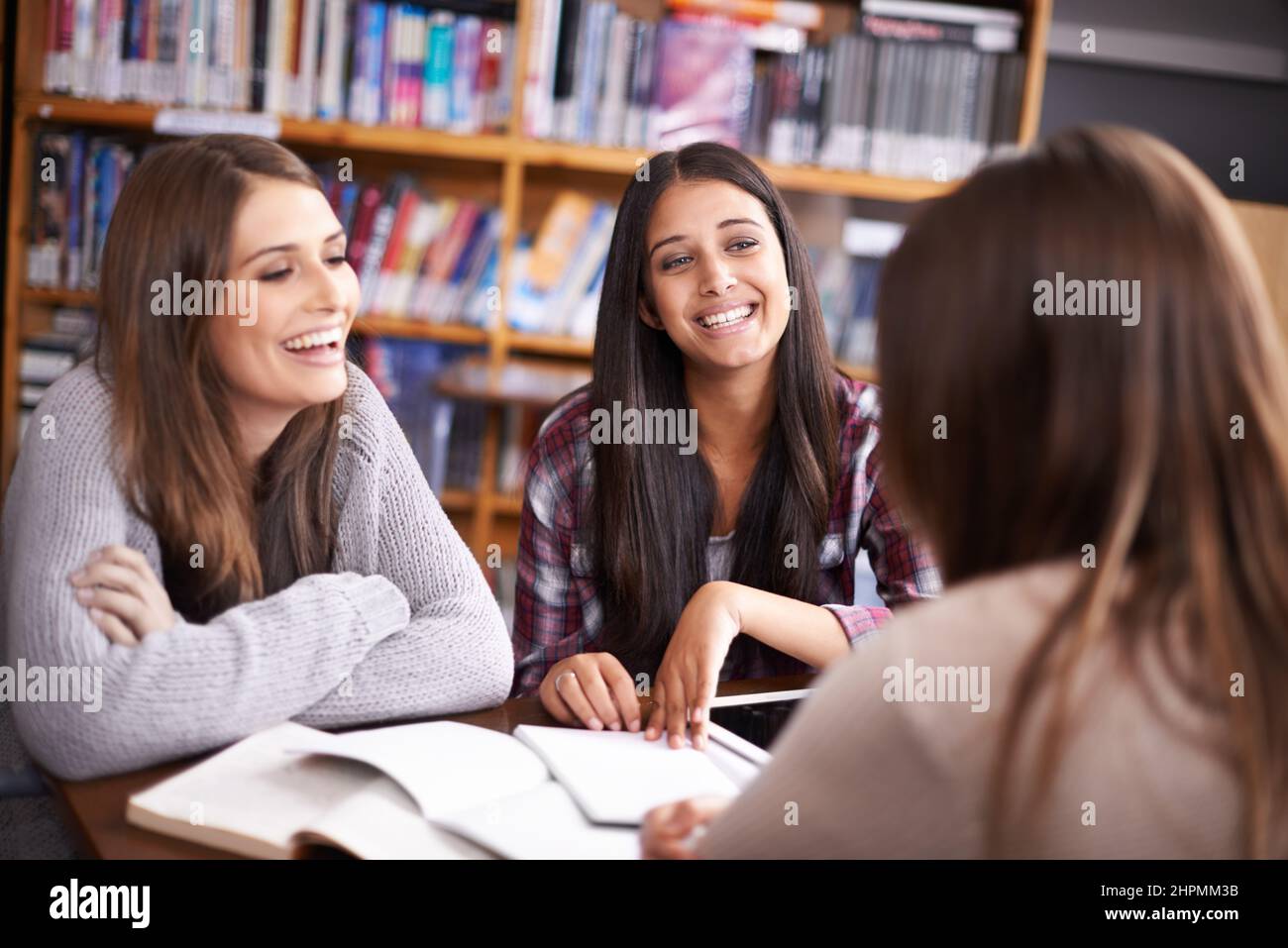 Laughter helps you learn. Cropped shot of three female university ...