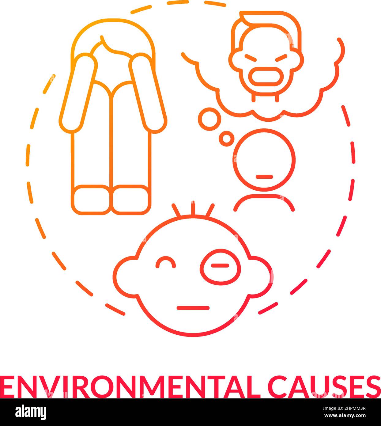 Environmental causes red gradient concept icon Stock Vector Image & Art ...