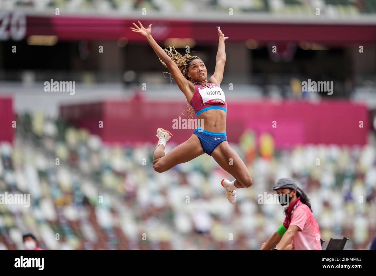Tara Davis participating in the Tokyo 2020 Olympic Games in the long ...