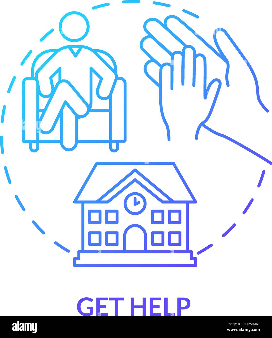 Get help blue gradient concept icon Stock Vector Image & Art - Alamy