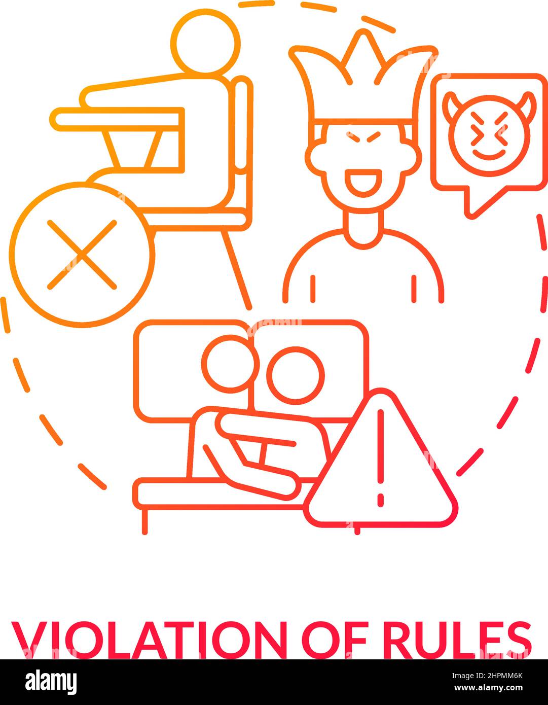 Violation of rules red gradient concept icon Stock Vector Image & Art ...