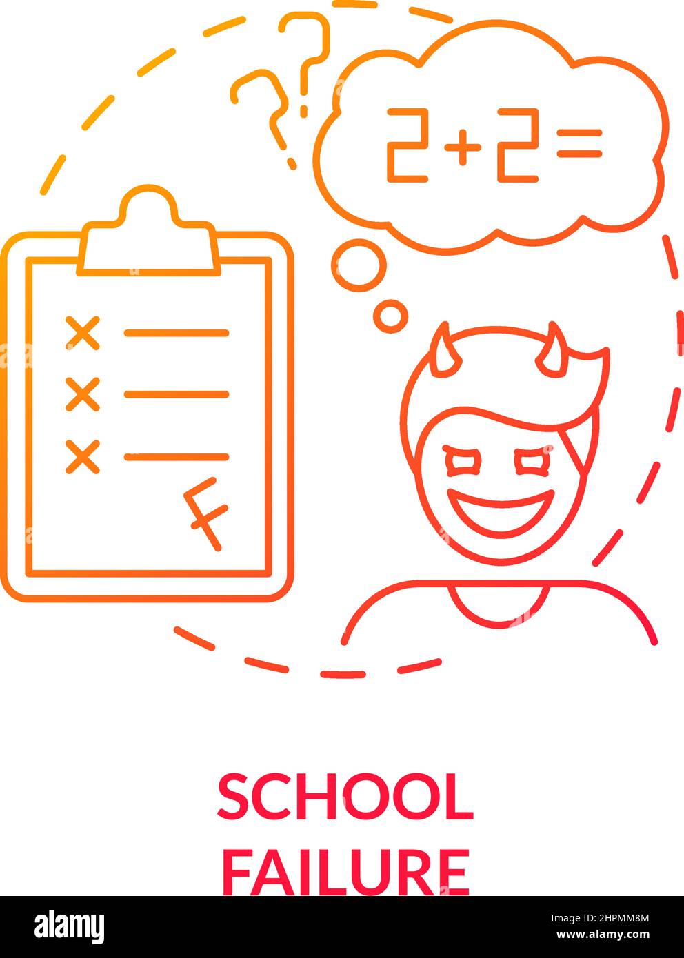 School failure red gradient concept icon Stock Vector Image & Art - Alamy