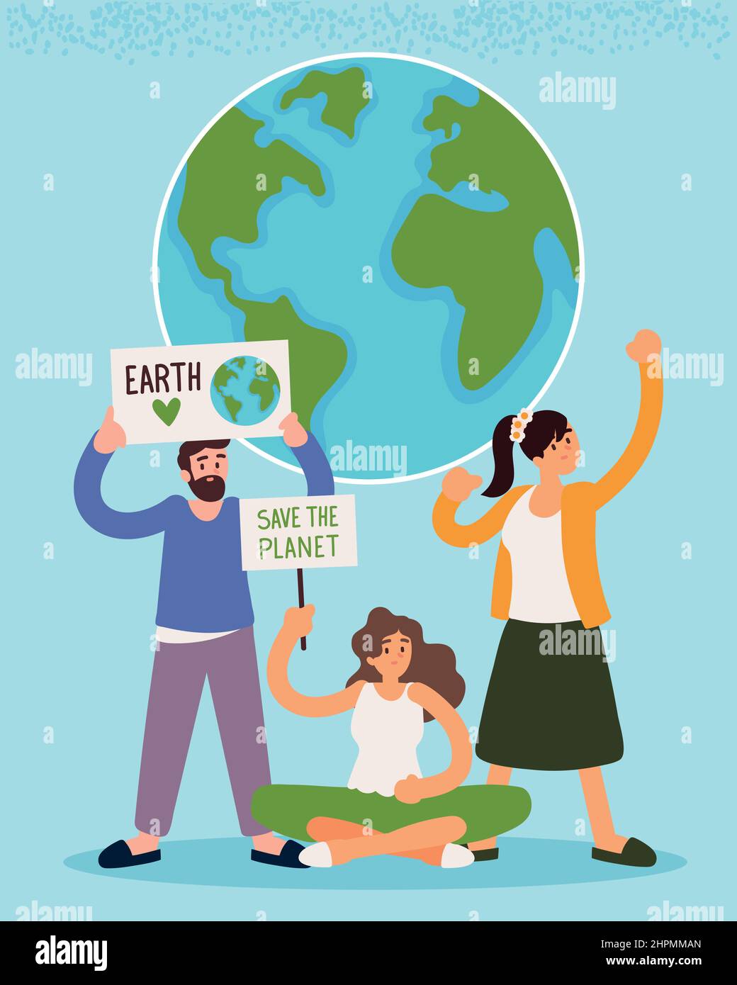 Young people save planet Stock Vector Images - Alamy